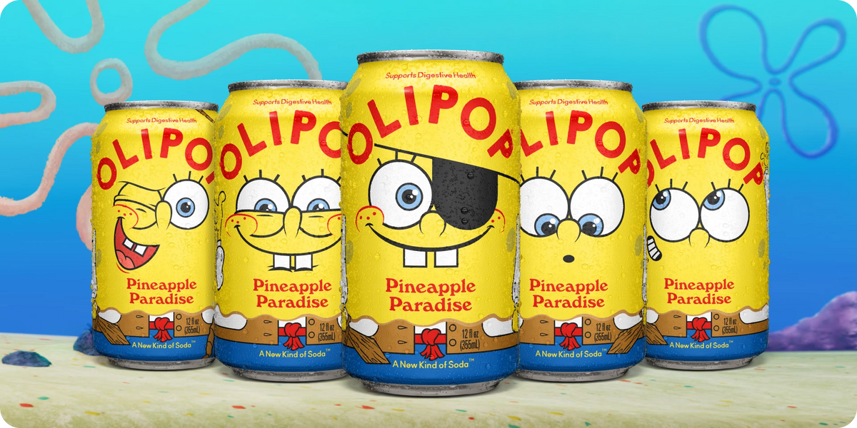 SpongeBob Pineapple Paradise Prebiotic Soda | OLIPOP